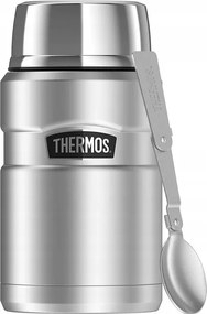 Termoska na jídlo Thermos King 710ml se lžící Stříbrná