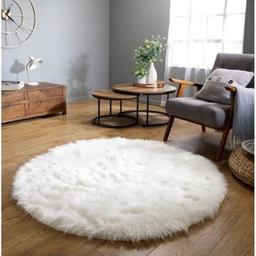 Bílý kulatý koberec ø 120 cm Sheepskin - Flair Rugs