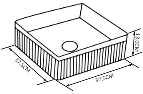 BPS-koupelny Keramické umyvadlo na desku HYD-AA-BL-375 37,5x37,5 cm, černé