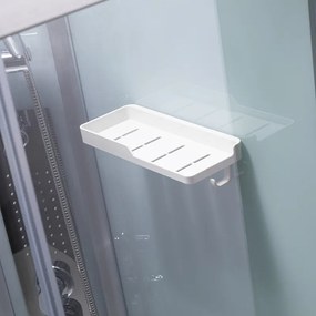 BPS-koupelny Hydromasážní box HYD-AL100 levý, 100x80 cm, kartáčovaný chrom/transparent