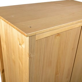 Trojkřídlá šatní skříň Hill 127x50x170 cm masivní borové dřevo - Default Title