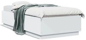 Rám postele s LED osvětlením bílý 100 x 200 cm kompozitní dřevo