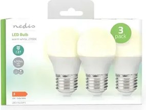 Nedis LED žárovka E27 / G45 / 4.9 W / 470 lm / 2700 K / Teplá bílá / R