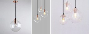 Toolight - Závěsné skleněné stropní svítidlo Lassi 25 cm, růžové zlato, OSW-00131