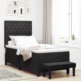 Postel s boxspringem s čelo Černá 190 x 90 cm samet 3344416