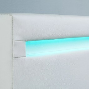 Goleto Čalouněná postel Verona s LED osvětlením 90 x 200 cm | bílá
