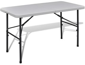 Skládací zahradní stůl 122 cm HDPE bílý,  41568