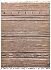 Diamond Carpets India, Ručně vázaný kusový koberec Ginger DESP P83 Brown Cream, 80x150, hnědá, chodba / předsíň