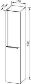 Mereo Mereo, Mailo, koupelnová skříňka vysoká 170 cm, bílá, dub, antracit, CN514LPB