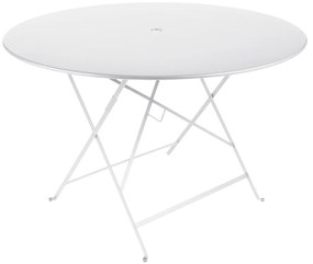 Bílý kovový skládací stůl Fermob Bistro Ø 117 cm