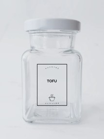 Samolepka na kořenky TOFU průhledná 3 × 4 cm tučné písmo