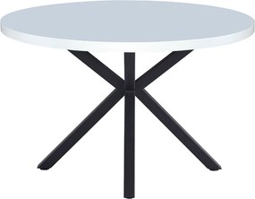 Jídelní stůl, bílá matná/černá, průměr 120 cm, MEDOR
