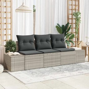 Set pohovek 3 ks Světle šedá polyratan 3346922