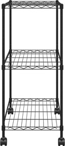 3patrový úložný regál na kolečkách 60 x 35 x 81 cm černý 150 kg 324626