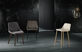 Max Home Barová stolička vysoká Marlena vzorník tkaniny: crystal 03, nohy: kovové trubkovité Bianco RAL 9010