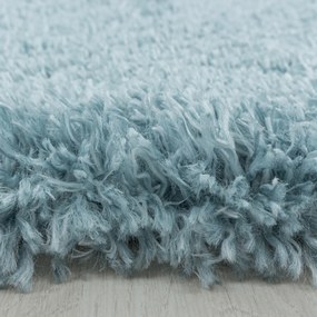 Ayyildiz, Kusový koberec Fluffy Shaggy 3500 blue kruh, 80x80 (průměr) kruh, modrá, ložnice