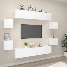 vidaXL 8dílný set TV skříněk bílý kompozitní dřevo