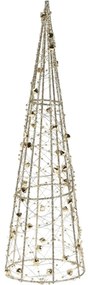 Svítící vánoční kužel Gold Diamond, 40 cm, 20 LED, teplá bílá, časovač