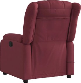 Elektrické masážní polohovací křeslo vínové textil 3205307