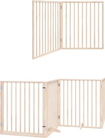 Zábrana pro psy s dvířky skládací 12 panelů 960 cm topol 3155560