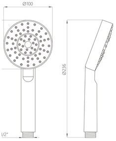 Mereo Mereo, Termostatická nástěnná sprchová baterie s hadicí, ruční a talířovou kulatou sprchou O 220 mm, CB60104TSA