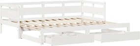 Válenda s přistýlkou a zásuvkami bez matrace bílá 80x200 cm 3302234