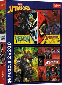 Trefl - Puzzle - Spiderman: Den a noc / 2x 200 dílků / 41 x 27.5 cm /