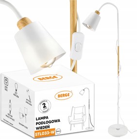 BERGE LED stojací lampa 1xE27 150cm bílá