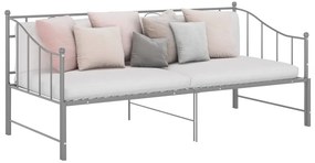 Rám vysouvací postele/pohovky šedý kovový 90 x 200 cm 324778