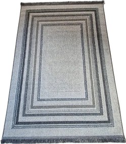 HU Šedo-béžový moderní koberec Boho 872-S s motivem obdélníků Rozměr: 60x100 cm