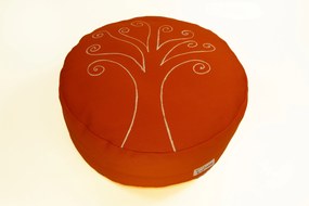S radostí - vlastní výroba Meditační polštář strom života - oranžový Velikost: ∅30 x v30 cm