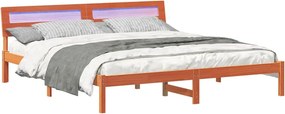 Rám postele s čelo Hnědá 200 x 200 cm Masivní borové dřevo 3385744
