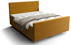 Manželská postel Boxspring 140 cm Flu plus (zlatá) (s matrací a úložným prostorem). 1046571