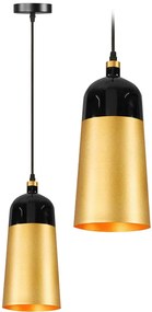Toolight Fox B, závěsná lampa 1xE27 APP196-1CP, černá-růžové zlato, OSW-00177