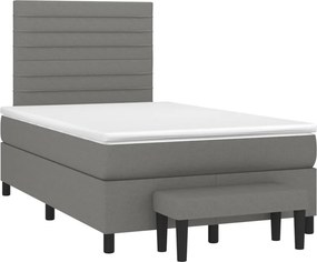 Box spring postel s matrací tmavě šedá 120x200 cm textil 3136662