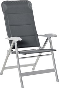Skládací zahradní křeslo Outsunny s vysokým nastavitelným opěradlem v 7 pozicích a polstrovanou opěrkou hlavy pro venkovní terasu a kempování 75x61,5x