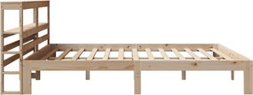Rám postele s čelem 200 x 200 cm masivní borové dřevo 3306055