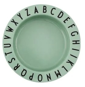 Zelený dětský hluboký talíř Design Letters Eat &amp; Learn, ø 15,5 cm