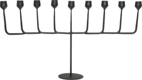 Černý antik kovový svícen na 9 úzkých svíček Gennio - 57*33 cm