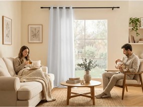 Závěs OXFORD LIGHT 140x250 cm, bílý Zavěšení: Řasící páska