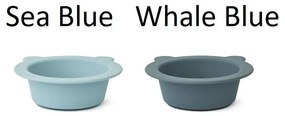 LIEWOOD Miska s přísavkou Peony Sea Blue/Whale Blue Whale Blue, modrá barva, plast