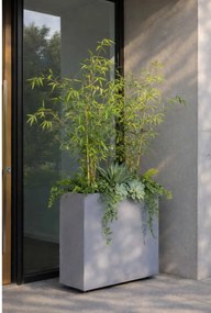 Květináč ELEMENTO na kolečkách, sklolaminát, šířka 88 cm, beton design šedá
