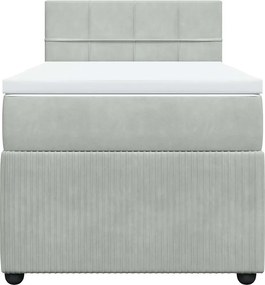 Box spring postel s matrací světle šedá 80 x 200 cm samet 3287590