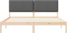 Rám postele s čalouněným čelem Tmavě šedá 200 x 200 cm 3405558