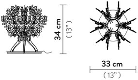 Slamp Fiorellina, stříbrná stolní lampička, 1x28W E14, výška 34cm