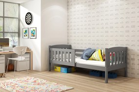 Dětská postel se zábranou Kubus 160x80 Grafit - bez šuplíku