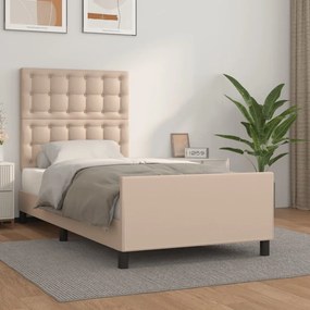 Rám postele s čelem cappuccino 100x200 cm umělá kůže 3125560