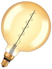 Zlatá vintage stmívatelná LED žárovka E27 4,8 W GLOBE, teplá bílá