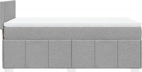 Box spring postel s matrací světle šedá 90x200 cm textil 3286944
