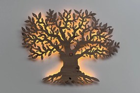 Li-Go "Olivovník" světelný strom s baterií 80x68cm provedení: dub světlý, varianta: ovládání na obraze (bez dálkového ovladače)
